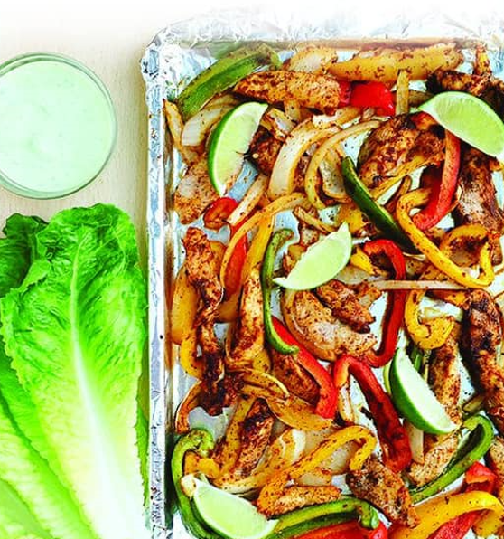 Lean & Green Sheet Pan Chicken Fajita Lettuce Wraps - Optavia Lean And ...